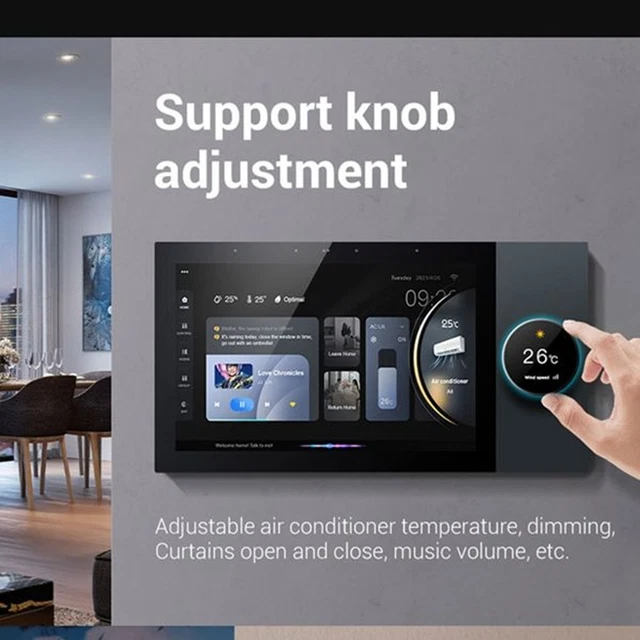 7 INCH ANDROID 8.1 Tuya Home Control Panel with Rotary Button Hub ...