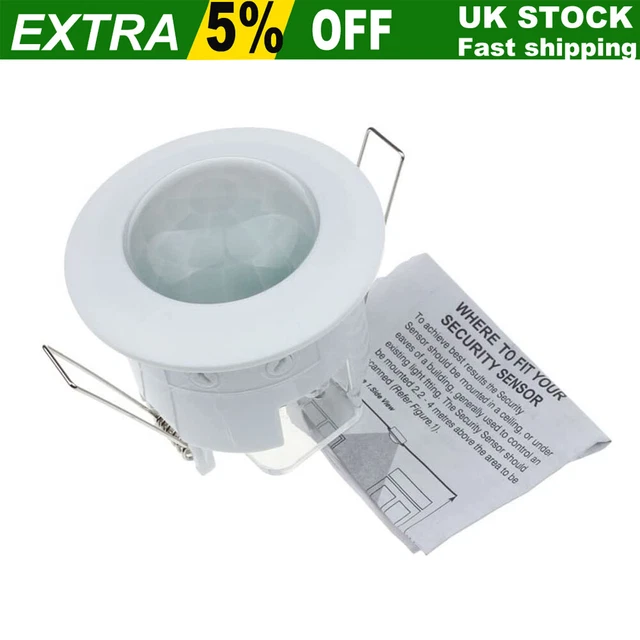 360 DEGREE RECESSED PIR Sensor Detector Ceiling Occupancy Motion Light ...