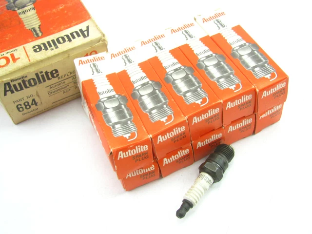 (10) AUTOLITE 684 Spark Plugs Replaces: P6RC-15 7240 YR55 BR6FS 75 5039 ...