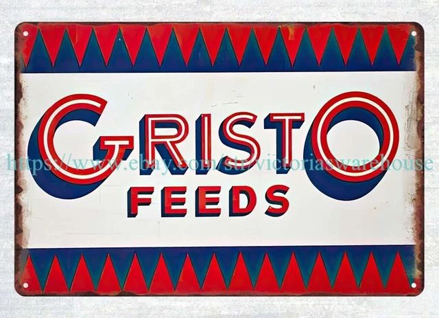 RESTAURANT WALL DECOR pub Gristo Feed agricultural industries metal tin ...