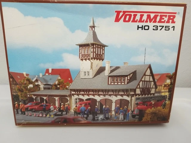 VOLLMER 3751 6 Stall Fire Station Engine House HO Scale Model Structure ...
