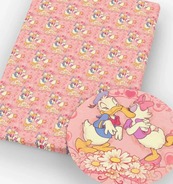 DISNEY DAISY AND Donald Duck character polyCotton Fabric Half Yard (18 ...