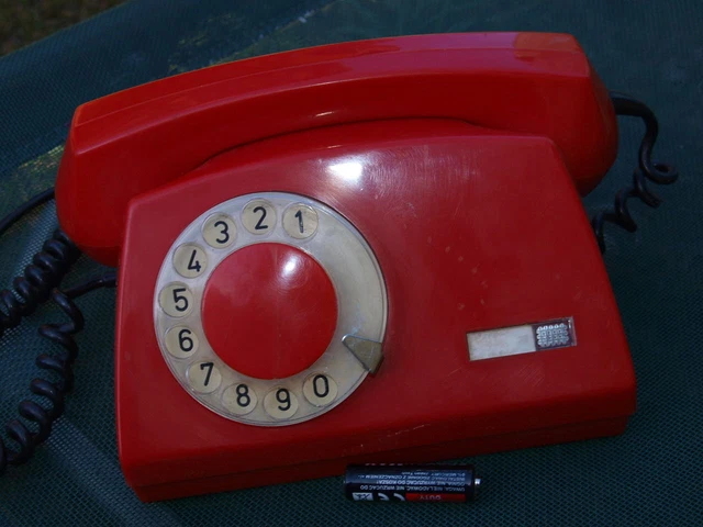 VINTAGE SOVIET Poland Telephone Rotary Dial Aster By Telkom Rwt Red ...