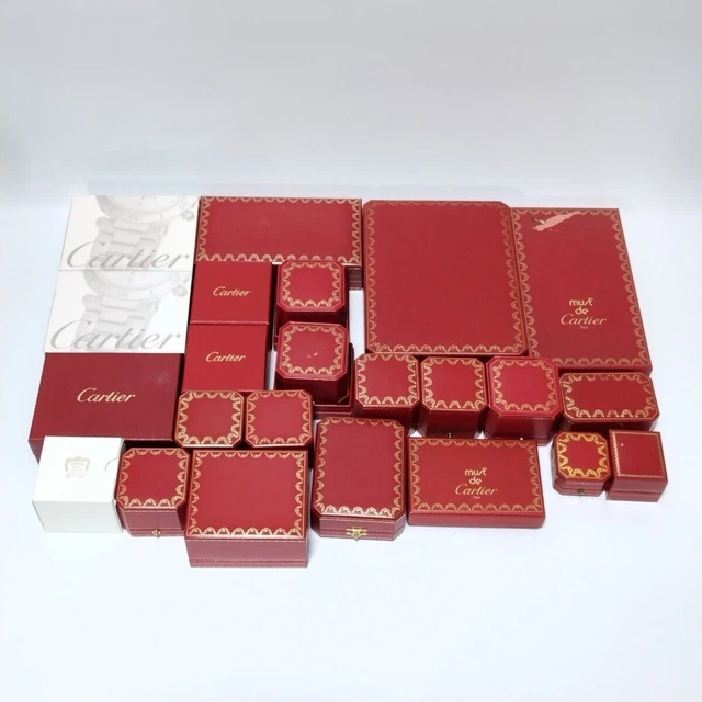 CARTIER BOÎTE DE montre rouge étui lunettes en cuir bague collier 20 ...