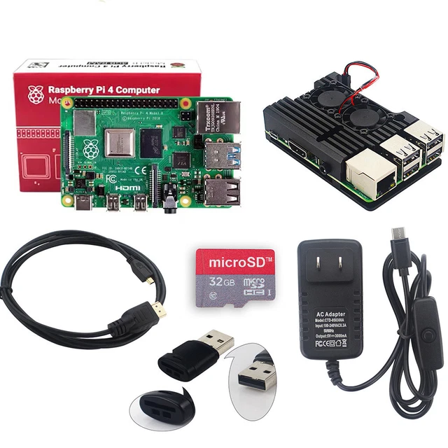 RASPBERRY PI 4 Model b 2gb 4gb 8gb Starter Kit Board Aluminium Case ...