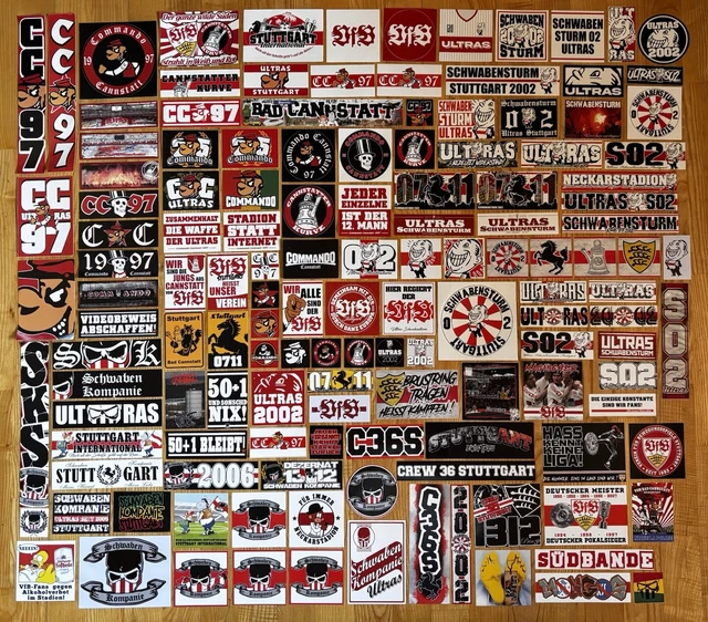 ULTRAS VFB STUTTGART Aufkleber Sammlung Cannstatter Kurve (138 Sticker ...