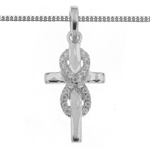 KREUZ ANHÄNGER INFINITY Unendlich Taufe Kommunion mit Kette Echt Silber 925 Neu EUR 34,85 ...