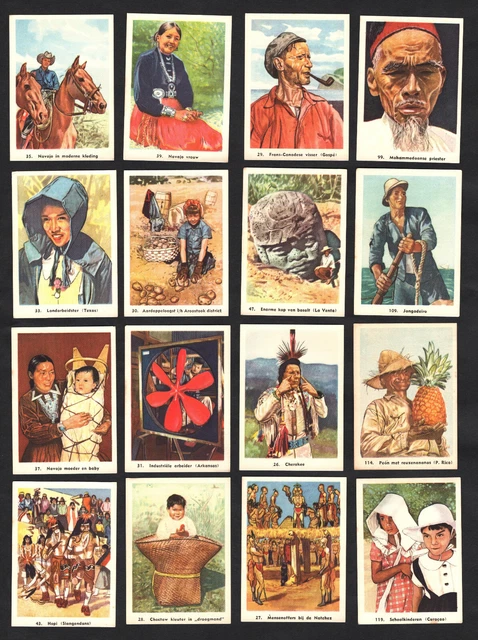 LIFE IN AMERICAS Rare Dutch Trade Cards 1950s North South Native ...