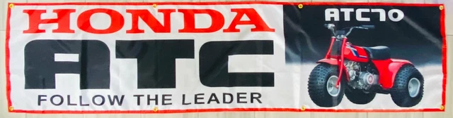 HONDA ATC 70 2x8ft FLAG BANNER MAN CAVE GARAGE $34.99 - PicClick CA
