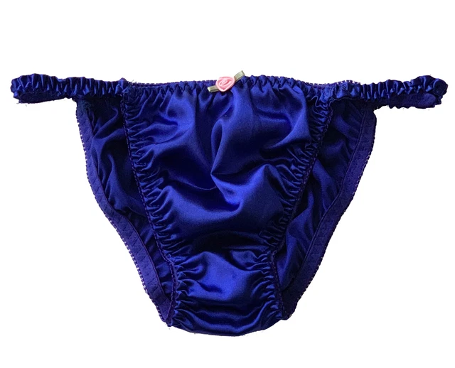Royalblau SatinhÖschen Sissy Tanga Schlüpfer Unterwäsche Slips Größen