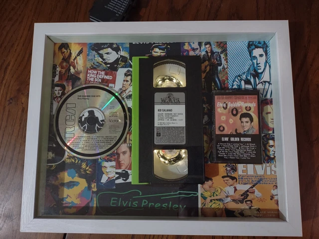 ELVIS PRESLEY SHADOW Box With VHS Tape, Cassette And CD, Custom Made ...