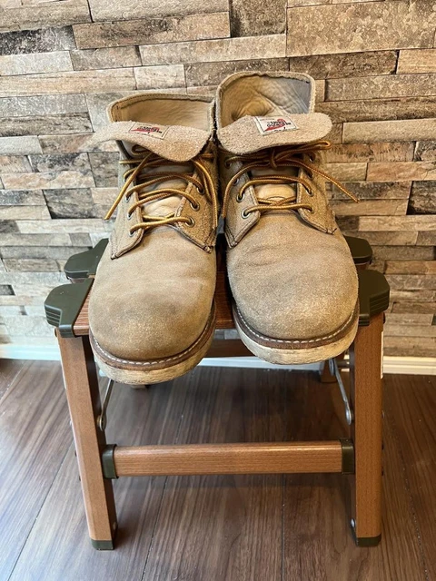 RED WING MEN'S US10 E Work Boots 8167 Beige Suede Leather Plain Toe Used no Box £179.18 ...