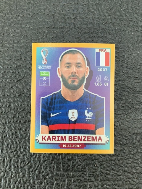 KARIM BENZEMA FRANCE Gold Border Online Exclusive 2022 World Cup Panini ...