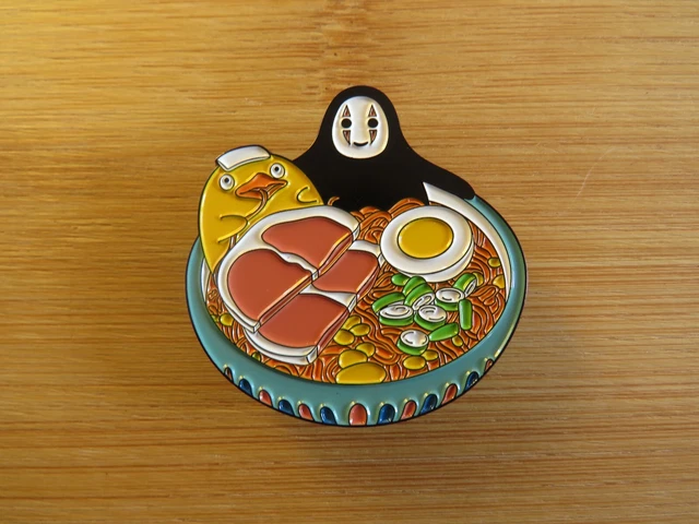 ANIME STUDIO GHIBLI Inspired No Face Man Ramen Bath Enamel Lapel Pin ...