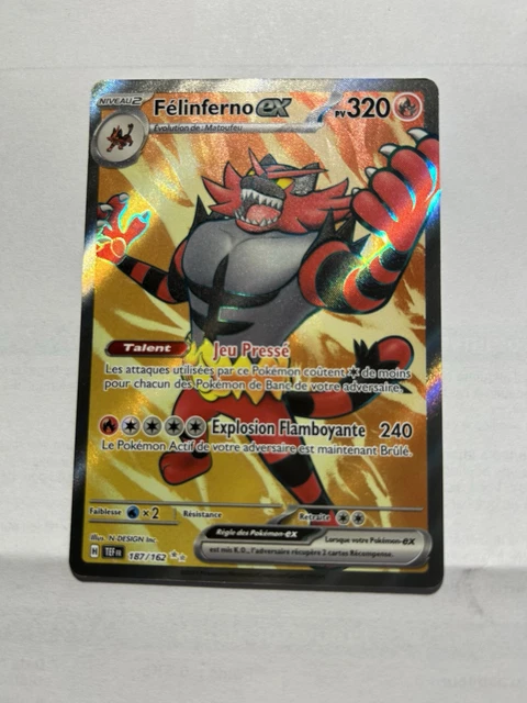 CARTE POKÉMON FÉLINFERNO Ex 187/162 -EV05- Forces Temporelles FR Neuf ...