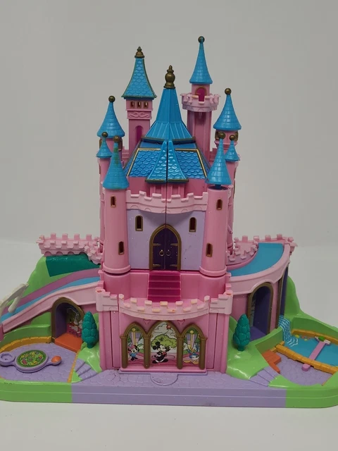 POLLY POCKET DISNEY Magic Kingdom Castle playset 7 figures log flume ...