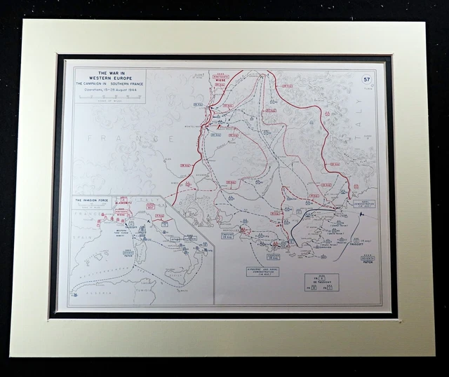 WW2 CARTE SUD De France Opérations Alliée Invasion Europe 1944 Armée Américaine EUR 61,12 ...