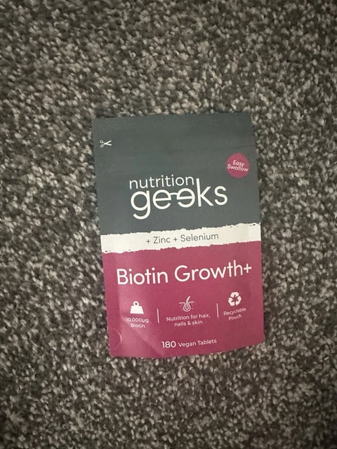 NUTRITION GEEKS BIOTIN Hair Growth Supplement Vegan, 180 Count £10.63 ...