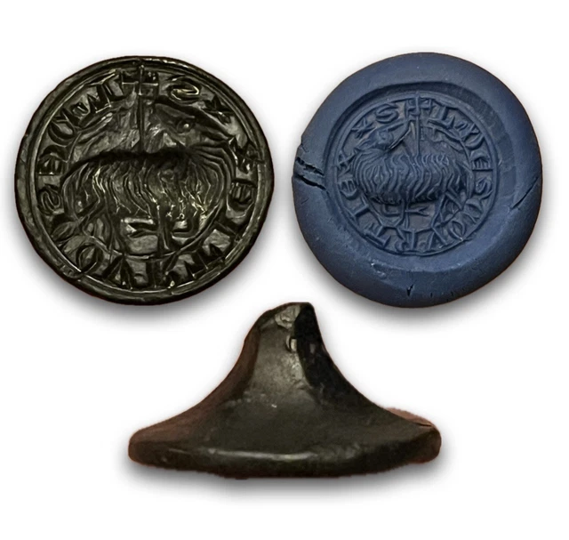 MATRICE DE SCEAUX médiéval en bronze 14-15e médiéval belle gravure seal ...