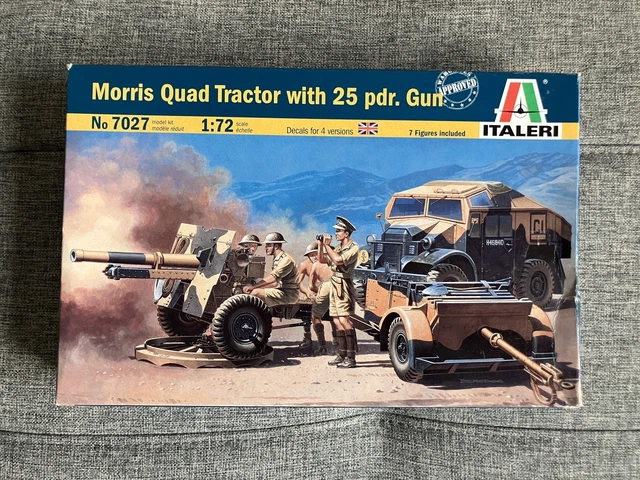 ITALERI WW2 MORRIS Quad Tractor With 25 PDR. Gun No. 7027 £57.36 ...