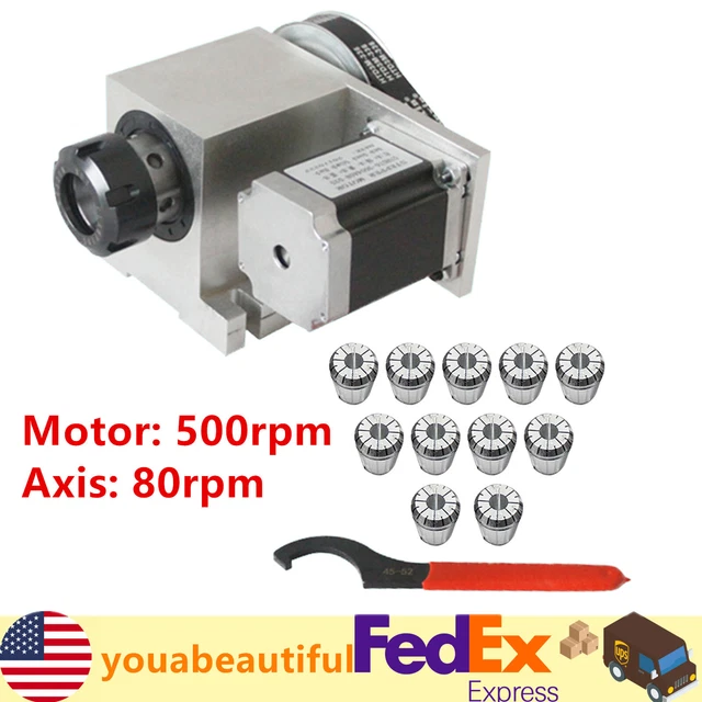 CNC 4TH AXIS Hollow Shaft Rotary Table Router Rotational Axis w/ 11x ...