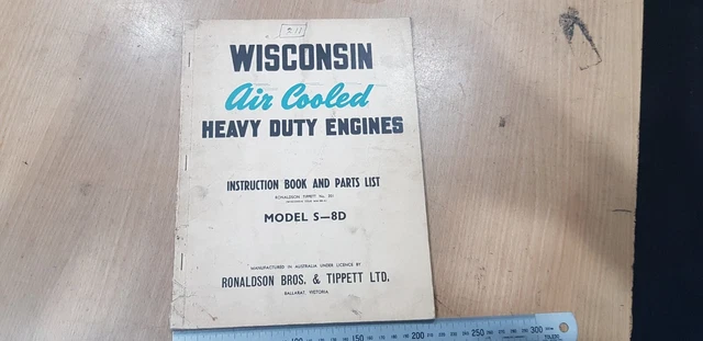 WISCONSIN S-8D AIR Cooled Heavy Duty Engines Instruction Book / Spare ...