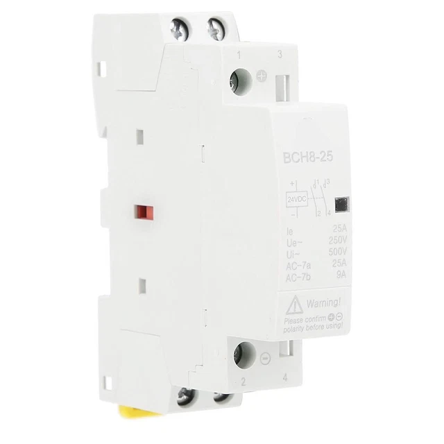 CONTACTEUR DC TENSION 2P 24V Facile à Installation 25A 5060Hz 2NO pour Smart Ho EUR 20,56 ...