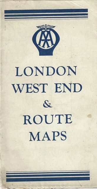 AA MAP LONDON West End & Route Map 1950-60’s Visit Tour Vintage ...