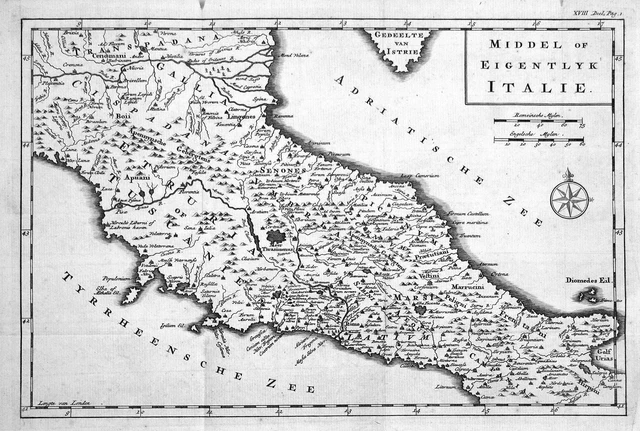 18. JH ITALIA Italien Italy acquaforte carta Karte map Kupferstich ...