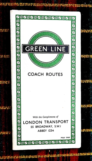 GREEN LINE COACHES BUS ROUTE MAP May 1949 - 1248/2725D/25 London ...