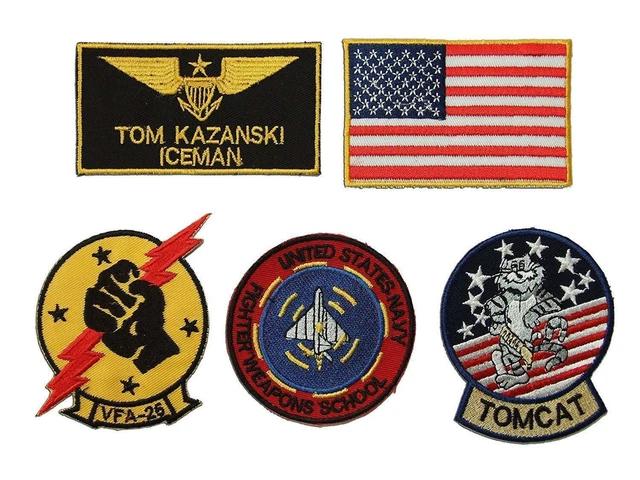 TOP GUN TOM Kazanski ICEMAN Screen Set de patchs précis, 6 badges ...