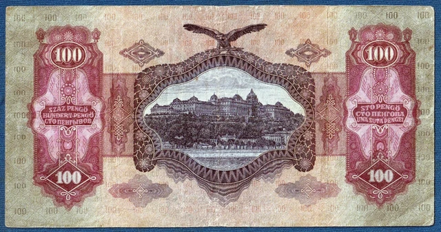 100 PENGO 1930. Hungary Banknotes, WW2 WAFFEN Division War stamp ! $19. ...