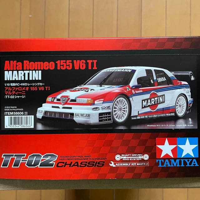 TAMIYA 1/10 RC Alfa Romeo 155 V6 TI Martini Body Fits TT-02 4WD Touring ...