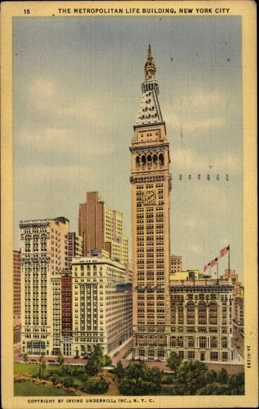 CARTOLINA NEW YORK City USA, Metropolitan Life Building - 4010675 EUR 6 ...