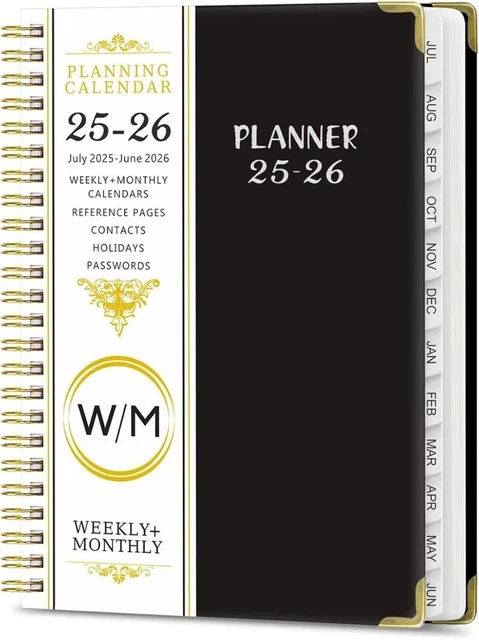 2025 PLANNER WITH Monthly Tabs, Weekly and Monthly Diary Notebook, A5 Hardcover $65.98 - PicClick AU