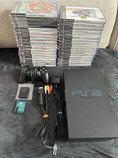 SONY PS2 FAT console black with official controller & 37 Mint Games ...