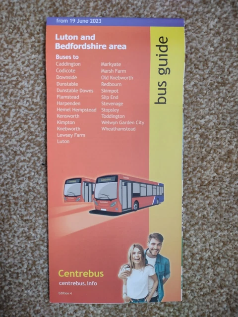 CENTREBUS BEDFORDSHIRE & Luton Timetables & Map Guide June 2023 ...