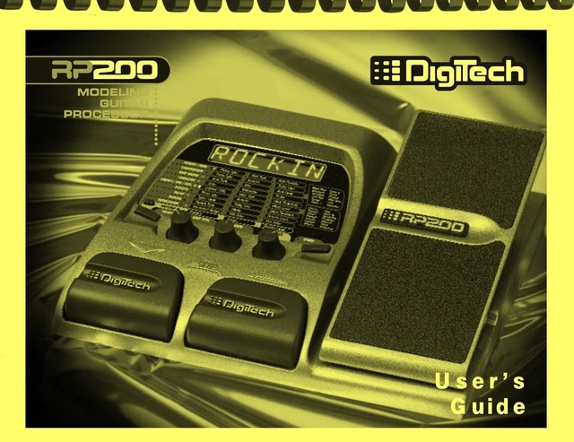 DIGITECH RP200 MULTI-EFFECTS Modeling Guitar Processor Pedal OWNER'S ...