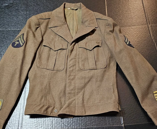 VTG 1944 WWII US Army Ike Jacket Sz 36L 1940s Wool Uniform W Rank Style ...