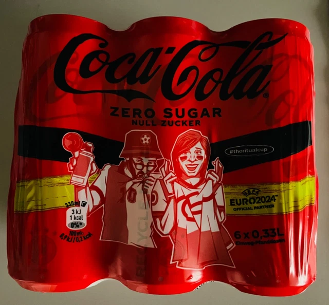 UEFA EURO 2024 Coca Cola Zero 6x0,33l Germany Deutschland Dosen Sammeln ...
