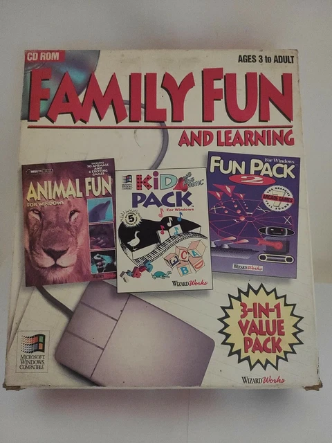 FAMILY FUN AND Learning Pc Cd-Rom Big Box EUR 10,00 - PicClick IT