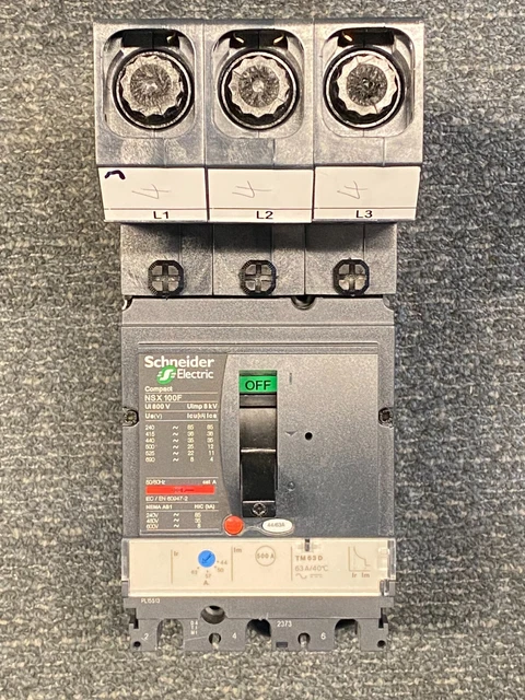 SCHNEIDER 63 AMP 36kA TRIPLE POLE MCCB NSX100F MGP0633X (4 avialable) £ ...