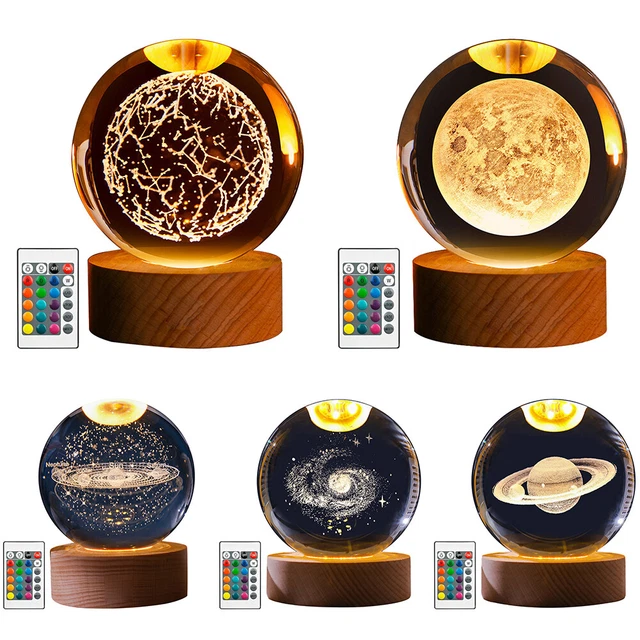 3D MOON GALAXY Globe Night Light LED Lights Globe with Remote Control £ ...