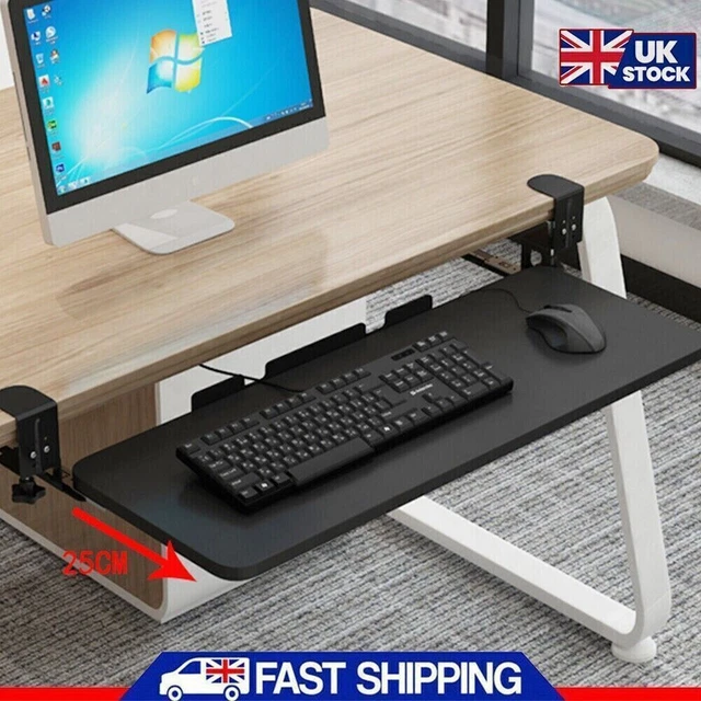 LARGE CLAMP ON Keyboard Tray Under Desk Comfort Keyboard Drawer ...