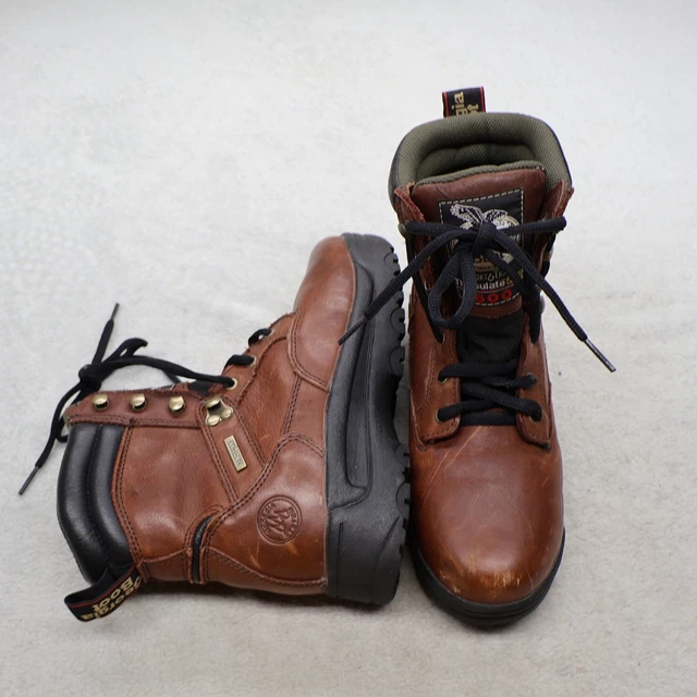 GEORGIA BOOT MEN 6.5M Work Boots Brown Leather 8" Waterproof Thinsulate ...