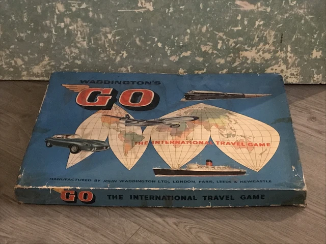 VINTAGE WADDINGTONS GO The International Travel Board Game 1961 ...