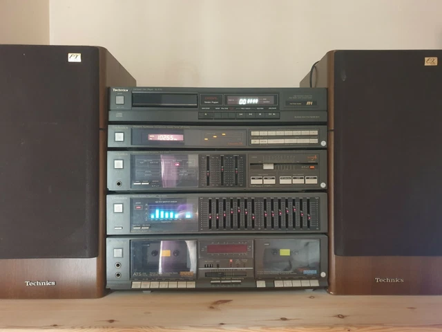CLASSIC VINTAGE RETRO Technics Hi-Fi Stereo stack system with speakers ...