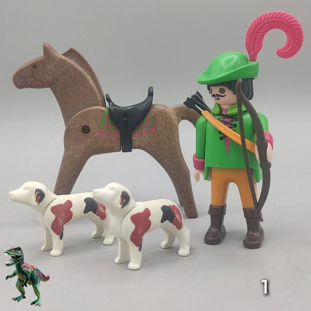 PLAYMOBIL 3269 CHASSEUR médiéval cheval chasseur cerf sanglier 3628 ...