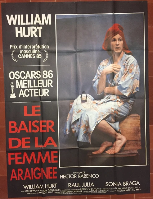 AFFICHE LE BAISER DE LA FEMME ARAIGNEE Raul Julia WILLIAM HURT Babenco 120x160cm EUR 10,00 ...