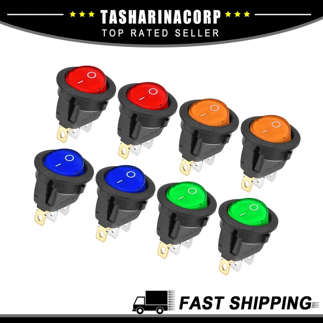 UNIVERSAL PIECE OF 1 DC 12V/20A LED Rocker Switch On-Off 3 Pins Toggle ...